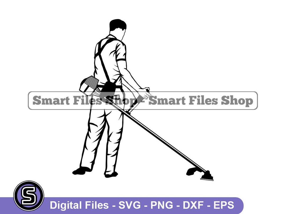 Landscaping Worker 2 Svg, Gardener Svg, Landscaping Dxf, Landscaping ...