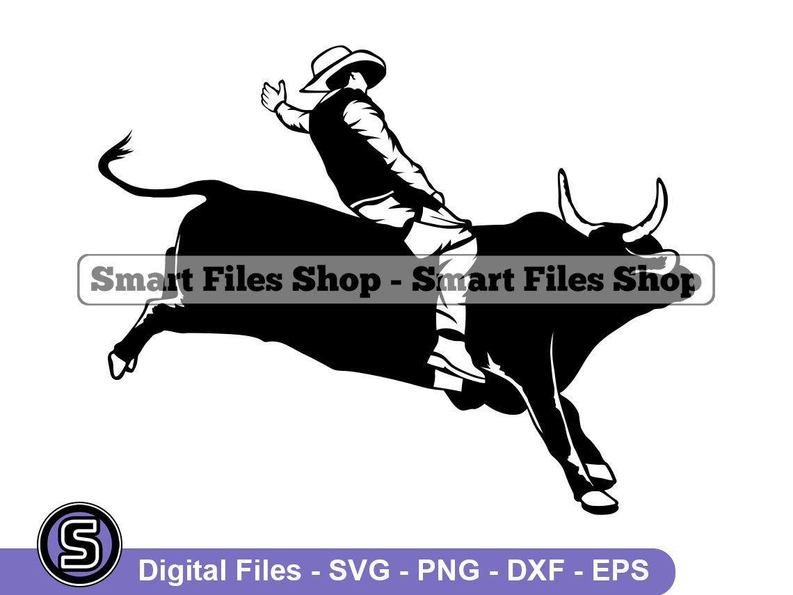 Bull Riding 3 Svg Bull Riding Svg Cowboy Svg Rodeo Svg - Etsy