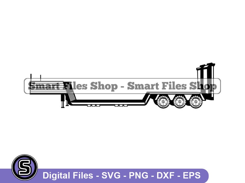 Lowboy Trailer Svg Heavy Equipment Svg Lowboy Trailer Dxf - Etsy