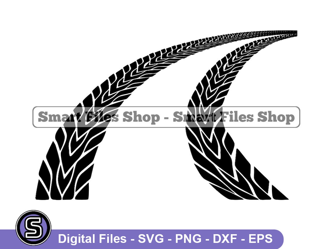Tire Tracks #2 SVG, Car Tire Tracks SVG, Racing Svg, Car Tire Prints ...