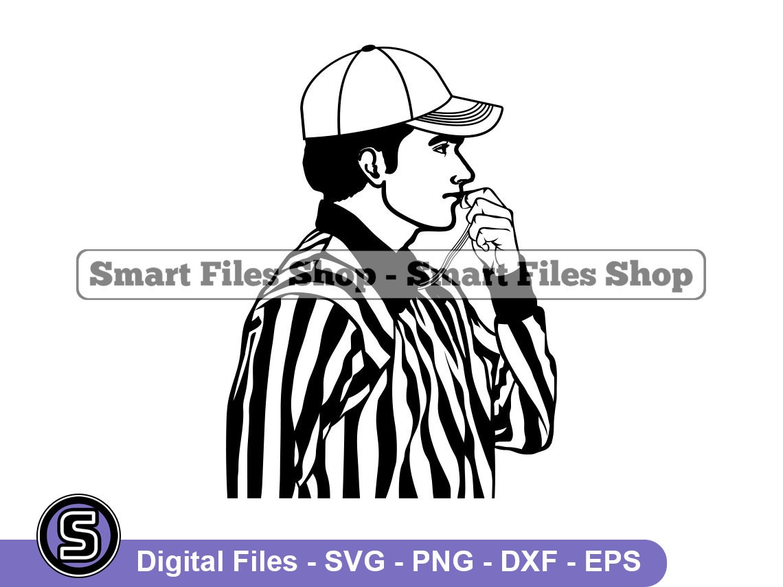 Referee Blowing A Whistle Svg, Football Referee Svg, Football Svg ...