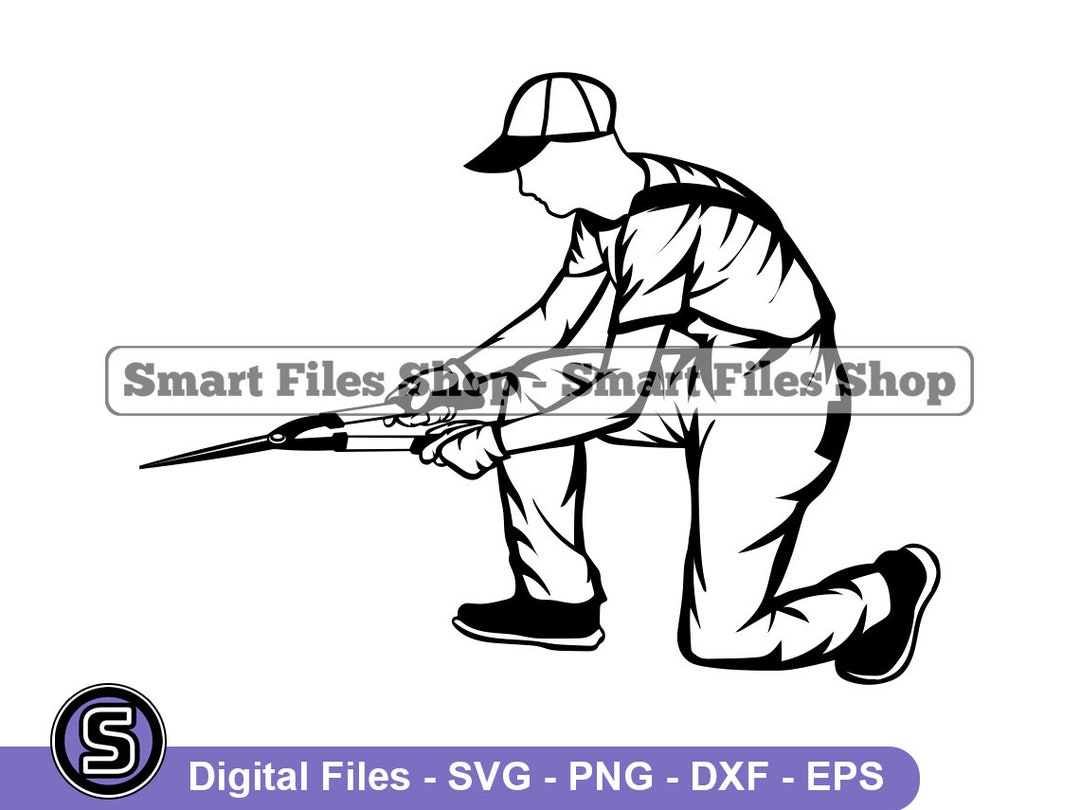 Landscaping Worker 3 Svg, Gardener Svg, Landscaping Dxf, Landscaping ...