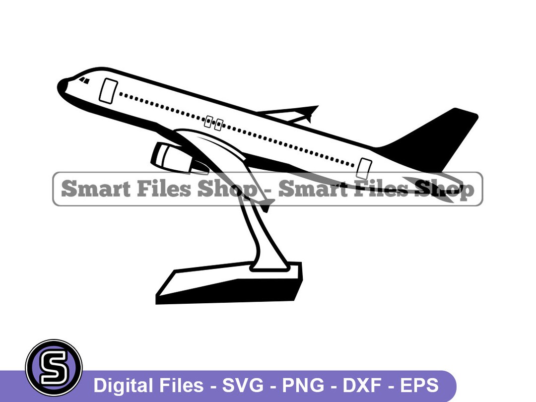 Modelo de avión SVG, avión svg, jumbo jet svg, avión dxf, avión Png ...