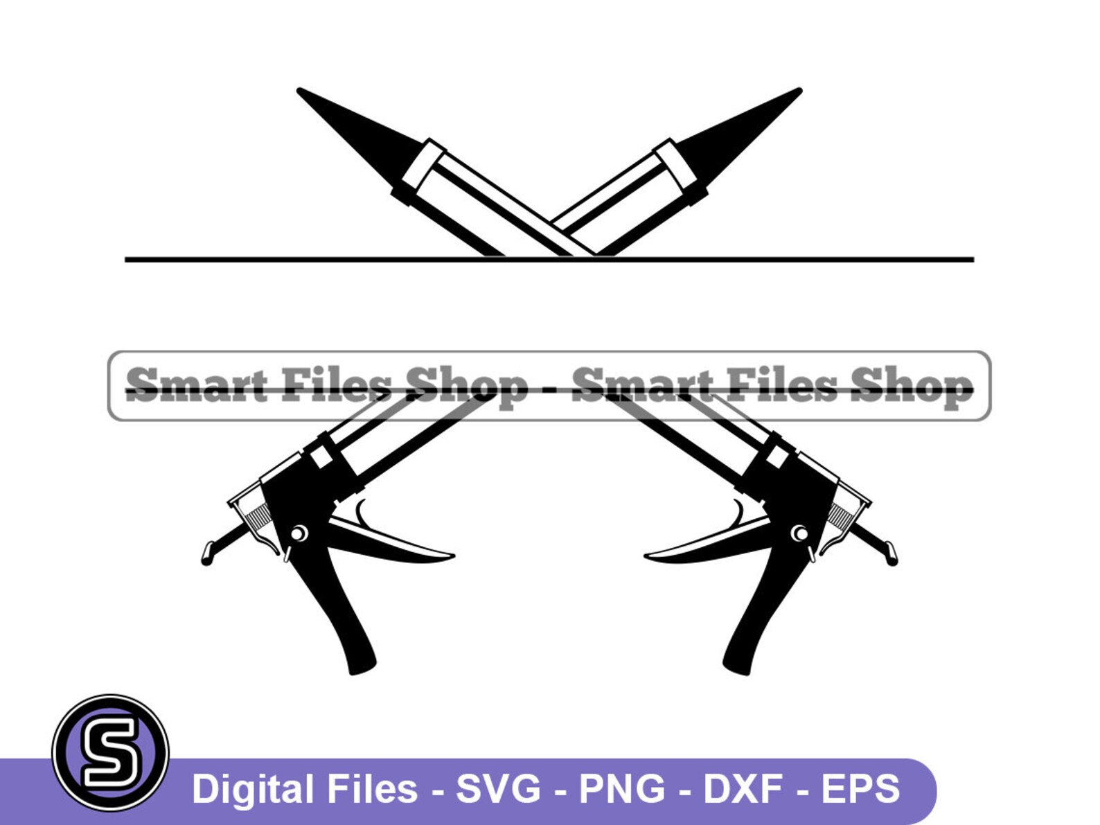 Caulk Gun Split Monogram Logo Svg, Caulking Gun Svg, Home Improvement ...