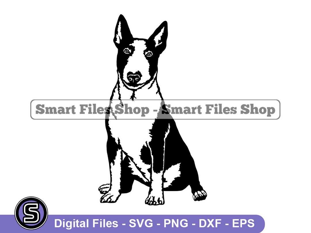 Sitting English Bull Terrier SVG, English Bull Terrier Svg, Dog Svg ...