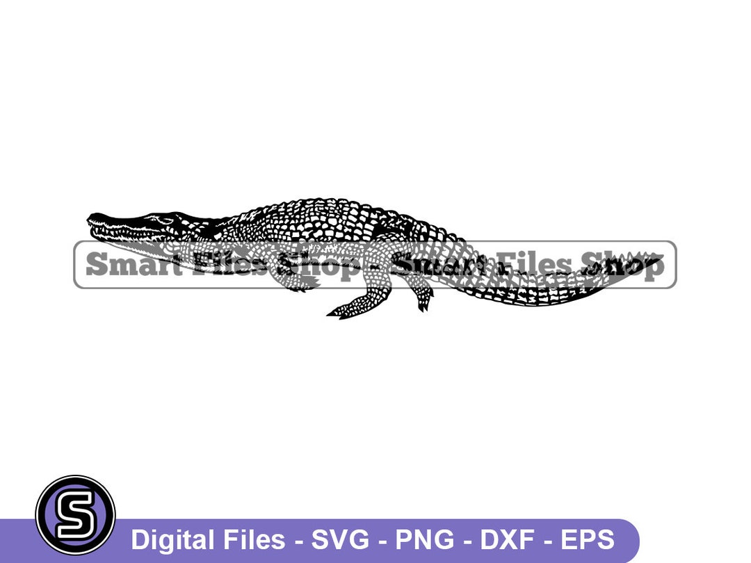 Swimming Alligator Svg, Alligator Svg, Crocodile Svg, Alligator Dxf ...