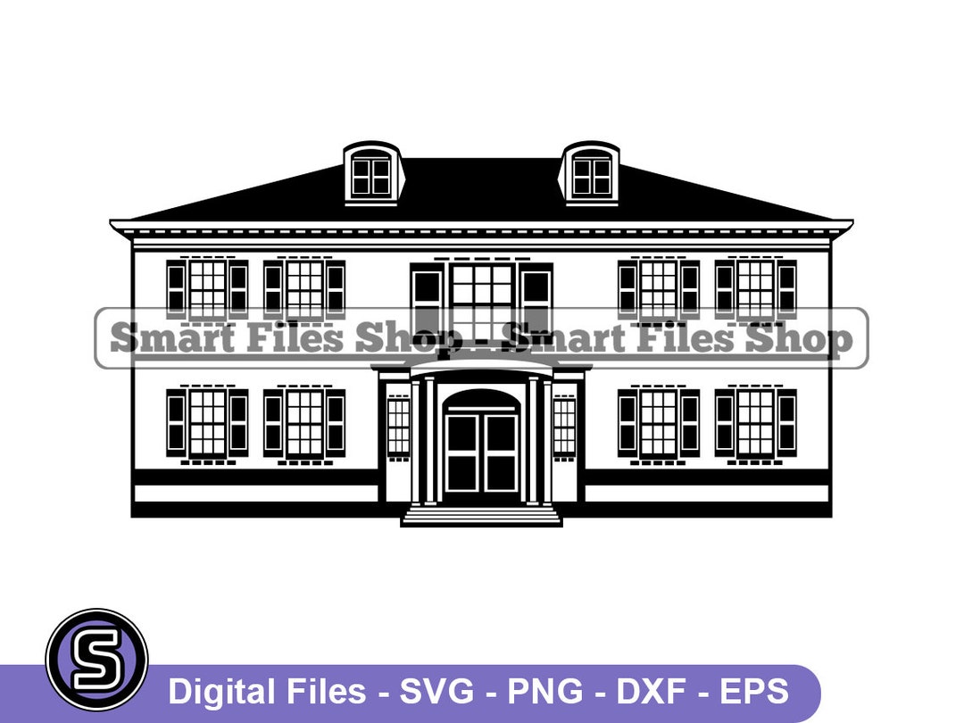 Colonial House 3 Svg, Colonial Architecture Svg, Real Estate Svg ...