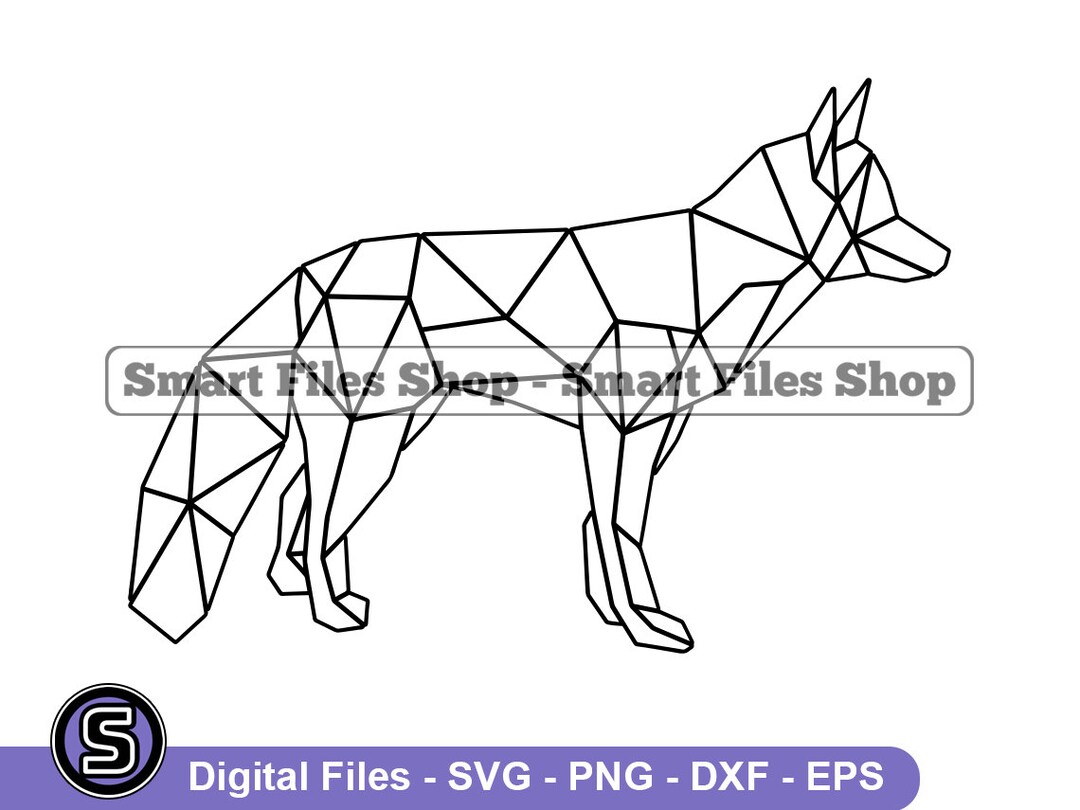 Geometric Fox Outline Svg, Fox Svg, Geometric Animals Svg, Animals Svg ...