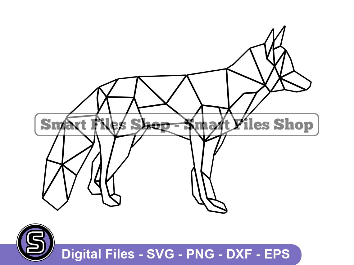 Geometric Fox Outline Svg Fox Svg Geometric Animals Svg - Etsy