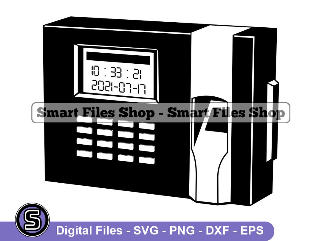 Biometric Fingerprint Time Clock 2 Svg, Employee Svg, Worker Svg ...