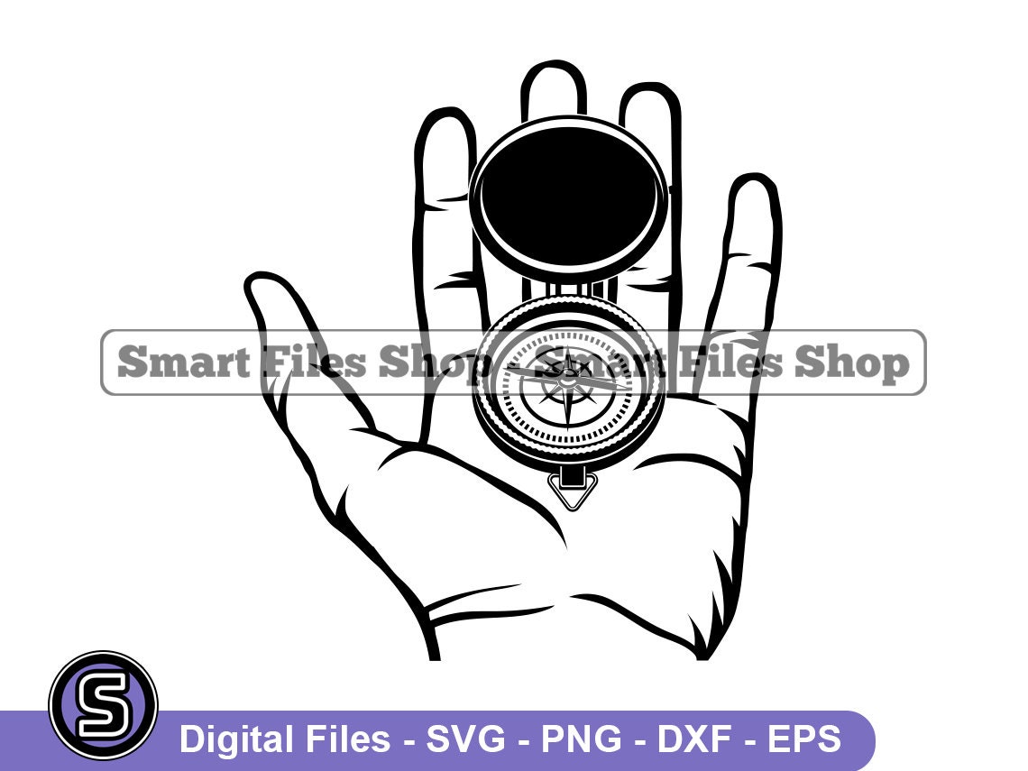 Compass in Hand Svg Compass Svg Hiking Svg Navigation Svg - Etsy