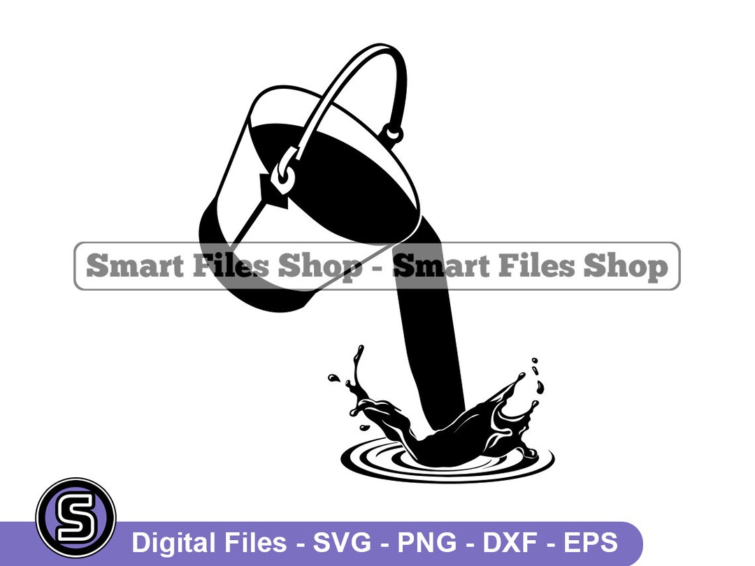Bucket Spilling Water Svg, Bucket Svg, Water Svg, Cleaning Svg, Bucket ...