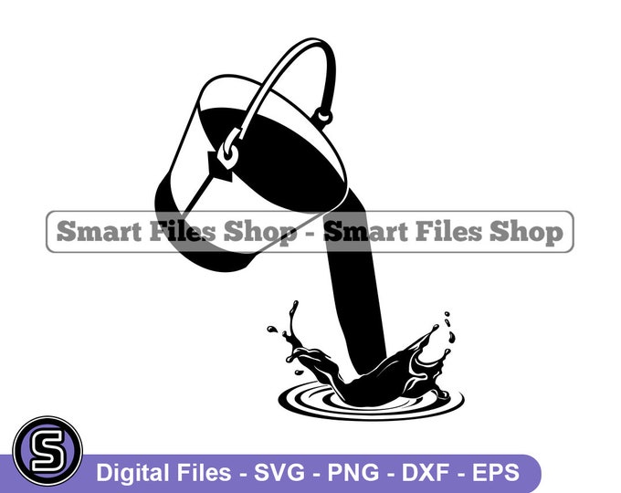 Bucket Outline SVG, Bucket Svg, Cleaning Svg, Bucket Clipart, Bucket ...