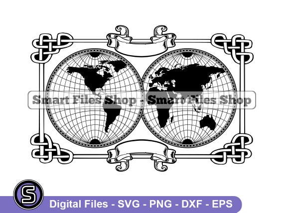Old World Map SVG Vintage Map Svg Retro Map Svg Map Dxf - Etsy