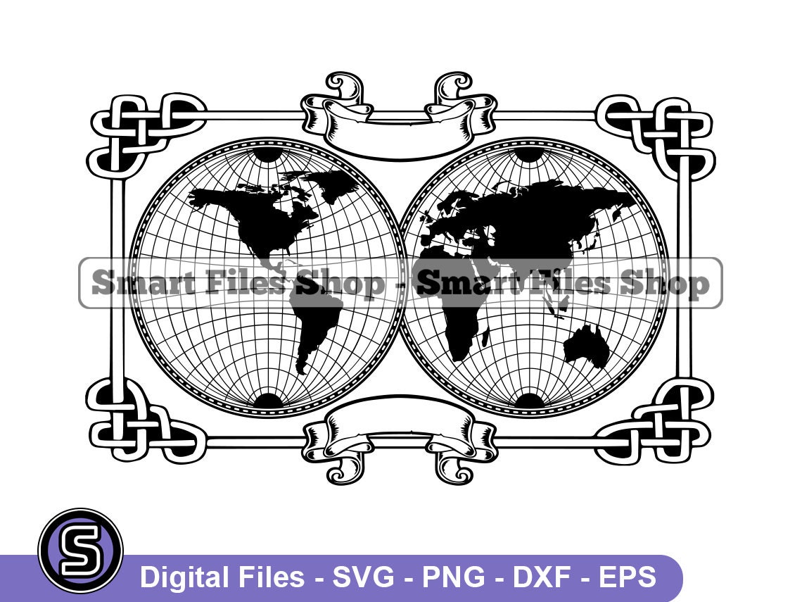 Old World Map SVG, Vintage Map Svg, Retro Map Svg, Map Dxf, Map Png ...