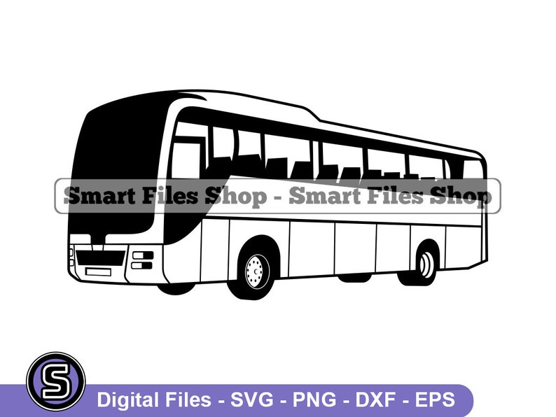 Coach Bus #2 Svg, Charter Bus Svg, Coach Bus Svg, Coach Bus Dxf, Coach ...