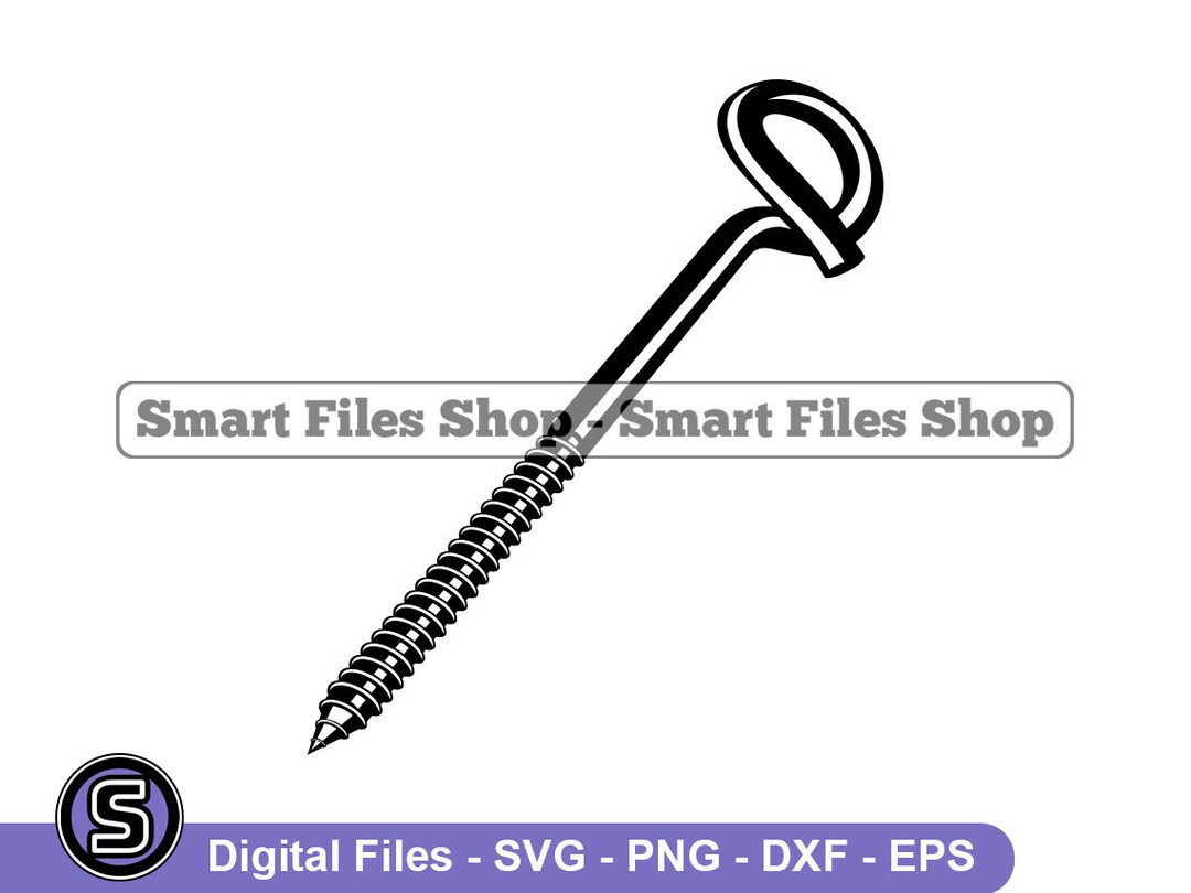 Pigtail Eye Screw Svg, Construction Svg, Builder Svg, Eye Screw Dxf ...