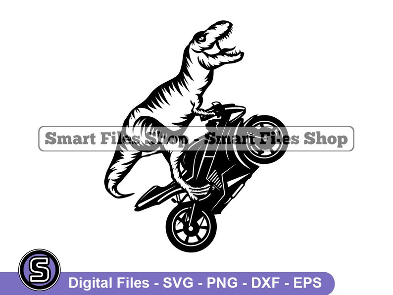 T-rex Riding Motorcycle 2 Svg T-rex Svg Motorcycle Svg - Etsy