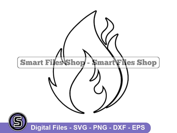 Flame Outline Svg Flame Svg Fire Svg Flames Svg Flame Dxf - Etsy UK