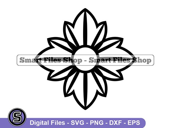 Flower 2 Svg Flower Svg Floral Svg Decorative Svg Flower | Etsy