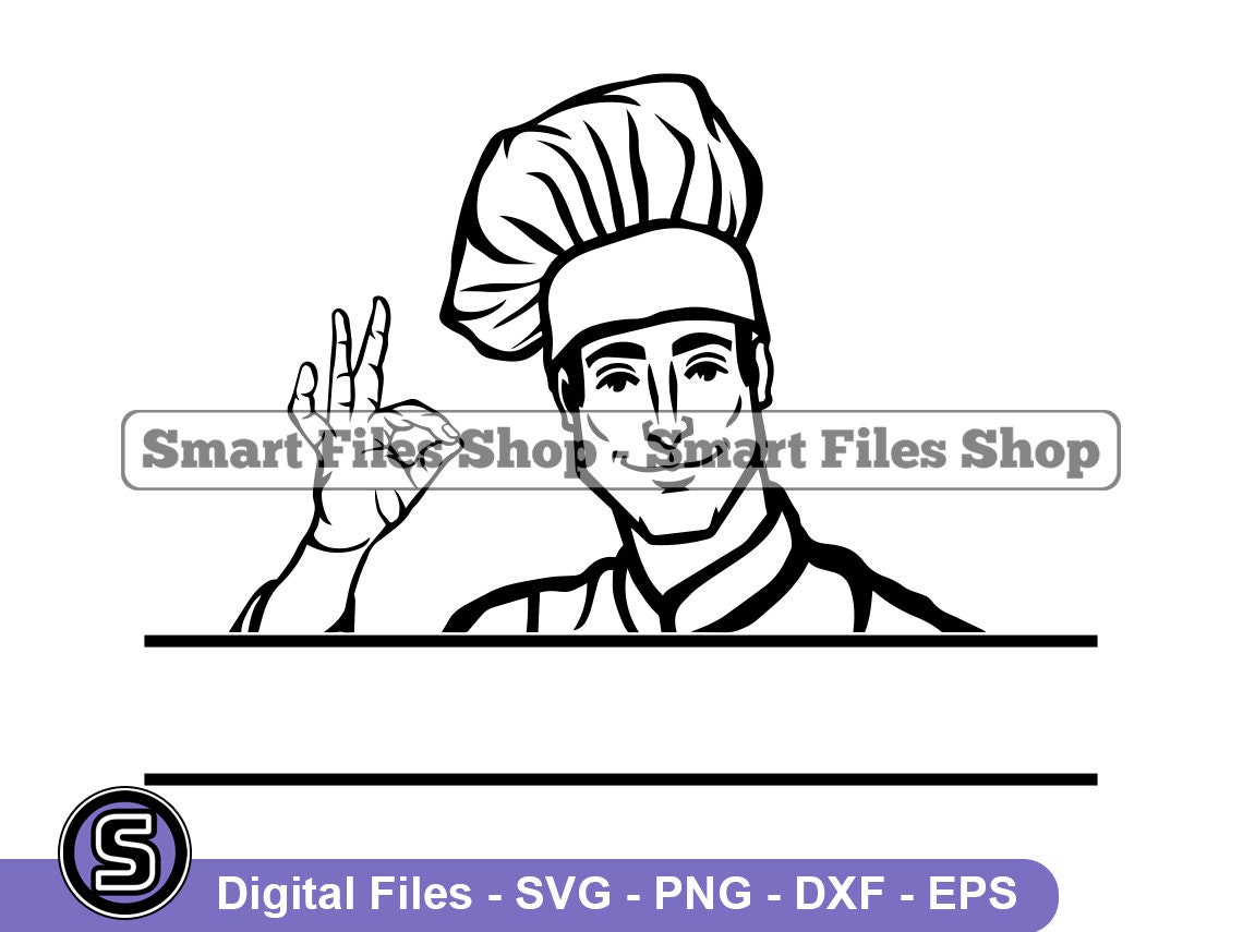 Chef Split Monogram SVG Chef Svg Cooking Svg Chef Logo Svg - Etsy
