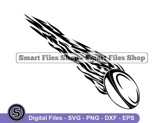 Flaming Rugby Ball 2 Svg Rugby Ball Dxf Rugby Ball Png | Etsy
