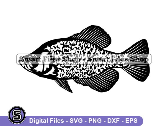 Black Crappie Svg Fish Svg Fishing Svg Fishing Dxf Fishing | Etsy