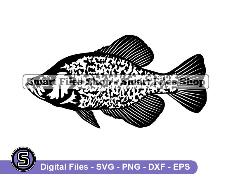 Black Crappie Svg, Fish Svg, Fishing Svg, Fishing Dxf, Fishing Png ...