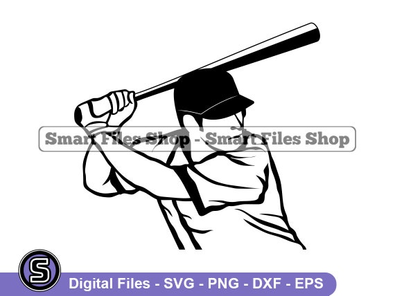 Baseball Player 2 Svg Baseball Svg Baseball Dxf Baseball | Etsy