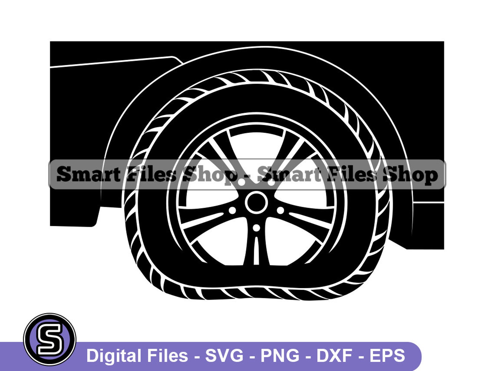 Flat Tire SVG Car Tire SVG Car Wheel Svg Car Mechanic Svg - Etsy