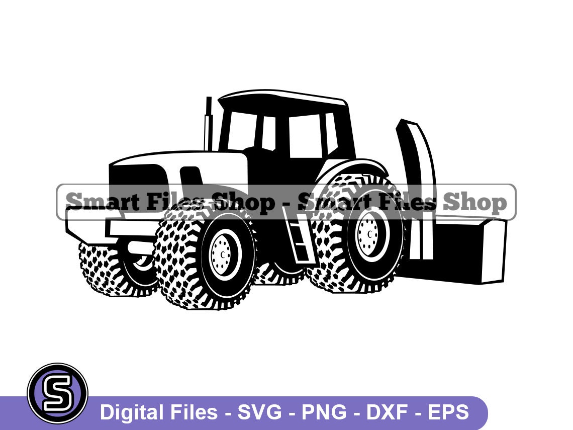 Tractor Snow Blower Svg, Tractor Svg, Tractor Dxf, Tractor Png, Tractor ...