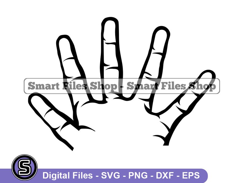 Hand Svg Five Fingers Svg Hand Palm Svg Hand Dxf Hand Png - Etsy