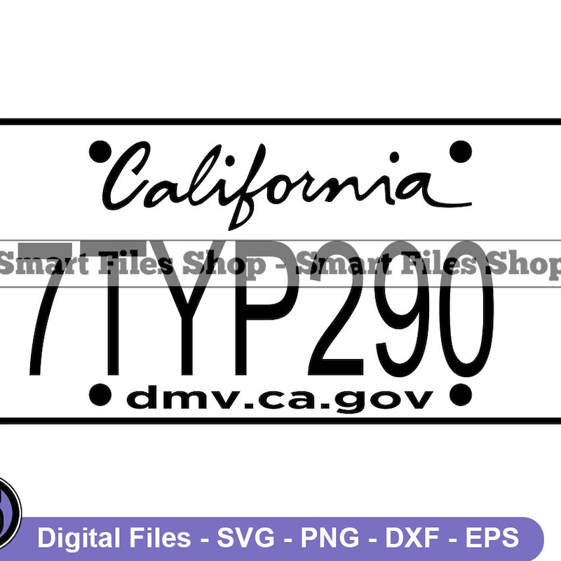 California License Plate Svg - Etsy