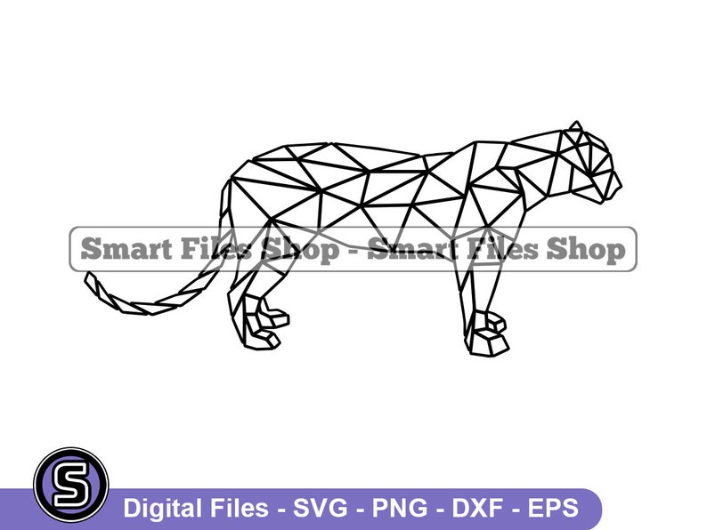 Geometric Panther Outline Svg, Panther Svg, Geometric Animals Svg ...