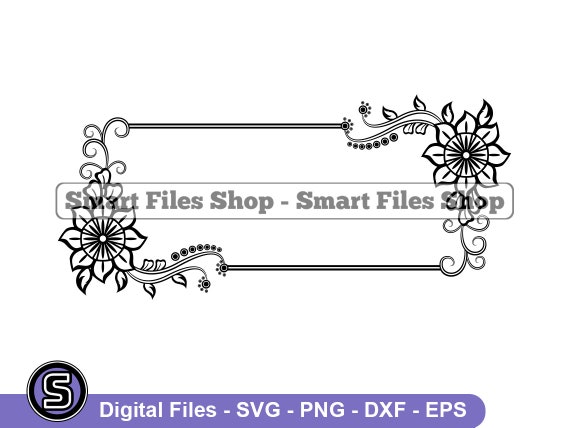 Floral Frame SVG Flowers Svg Decorative Svg Floral Frame - Etsy
