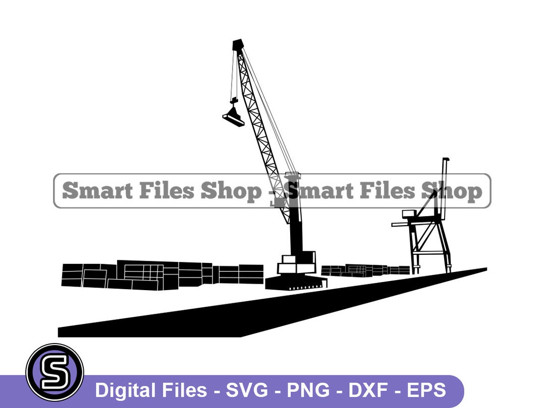 Sea Port Cranes Svg, Sea Port Svg, Port Cranes Svg, Sea Port Dxf, Sea ...