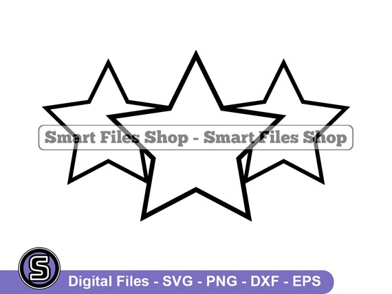 3 Stars Outline Svg 3 Star Review Svg Rating Svg Stars Dxf - Etsy