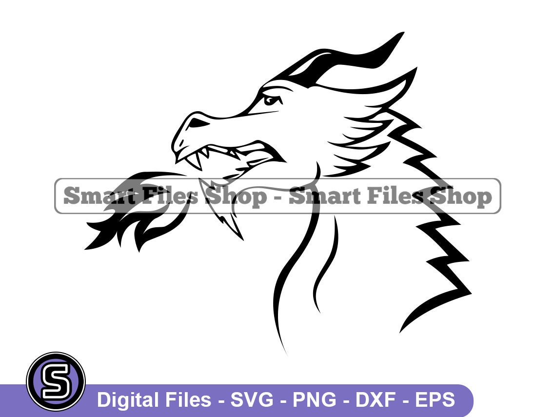 Fire Breathing Dragon 12 Svg Dragon Svg Dragon Dxf Dragon | Etsy
