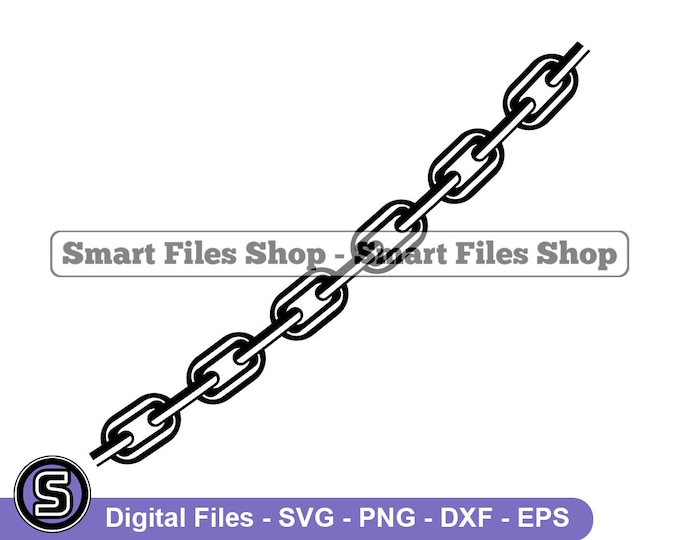 Chain SVG Files | Chain Outline Cut Files | Chain Silhouette SVG Vector ...
