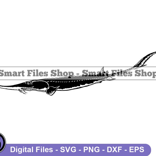 Svg Clipart of Sturgeon - Etsy