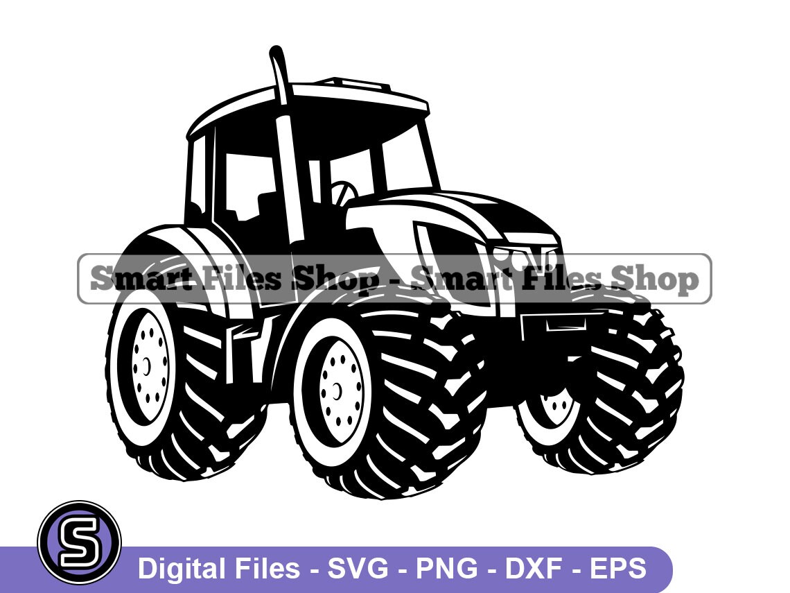 Farm Tractor Svg Tractor Svg Farm Tractor Dxf Farm Tractor - Etsy