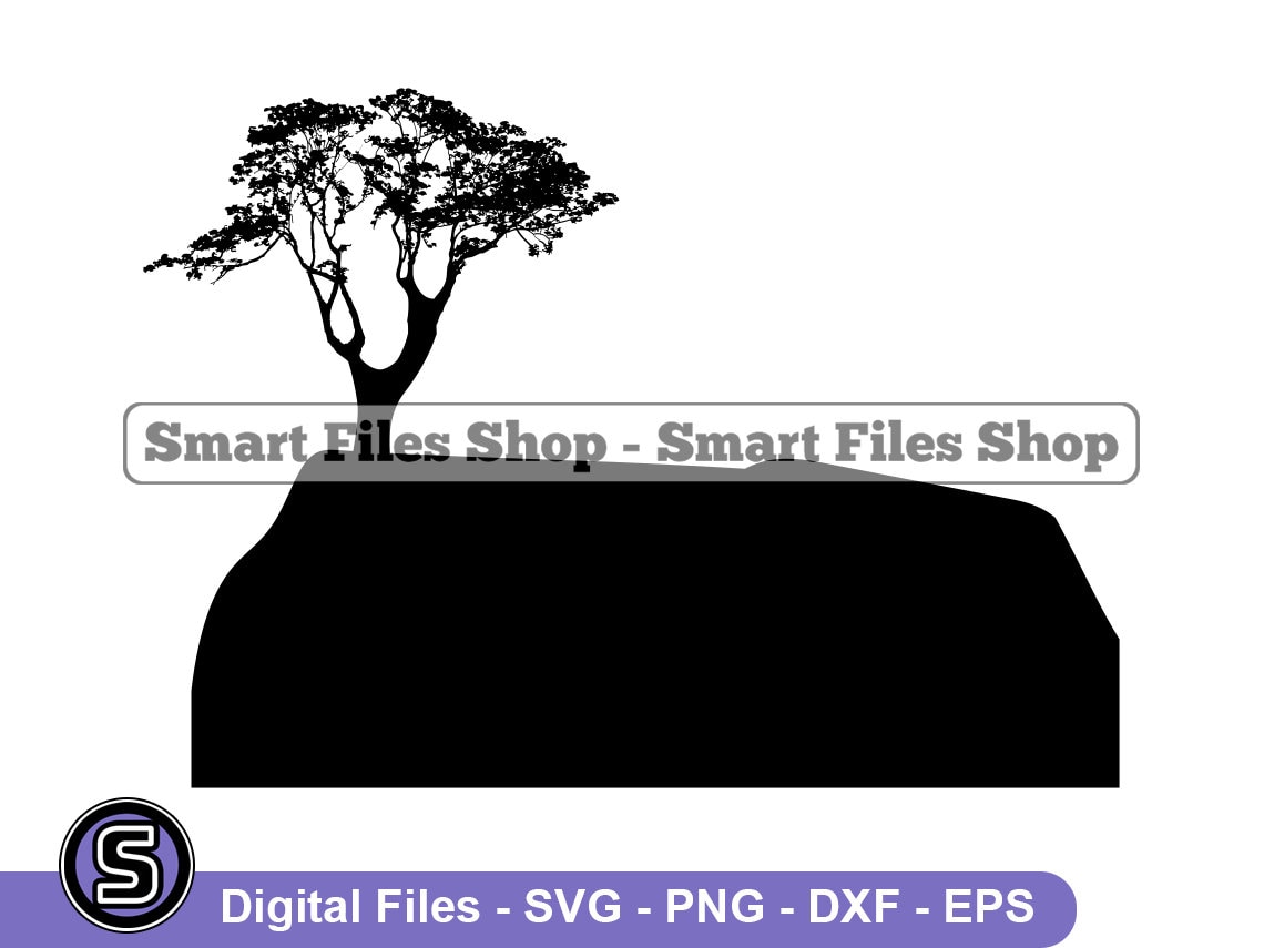Tree on the Cliff Svg Tree Svg Cliff Svg Tree Dxf Tree - Etsy