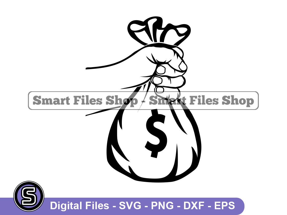 Bag of Money in Hand Svg Money Svg Cash Svg Money Dxf - Etsy