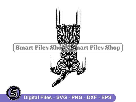 Cat Scratching Wall 2 Svg Cat Svg Cat Nails Svg Cat Dxf | Etsy