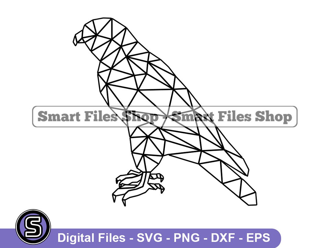 Geometric Falcon Outline Svg, Falcon Svg, Geometric Animals Svg ...