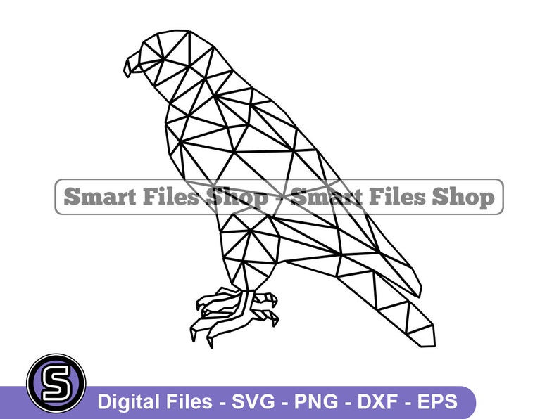 Geometric Falcon Outline Svg Falcon Svg Geometric Animals - Etsy