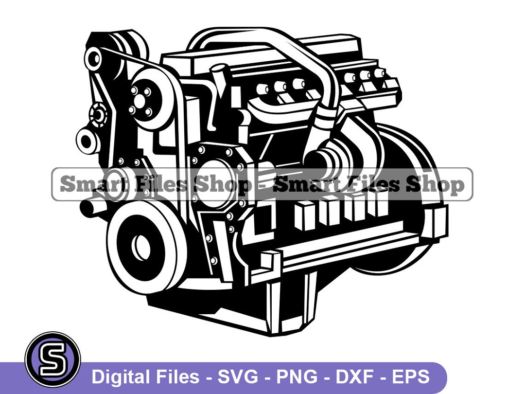 Tractor Engine Svg, Tractor Svg, Farming Svg, Tractor Engine Dxf ...