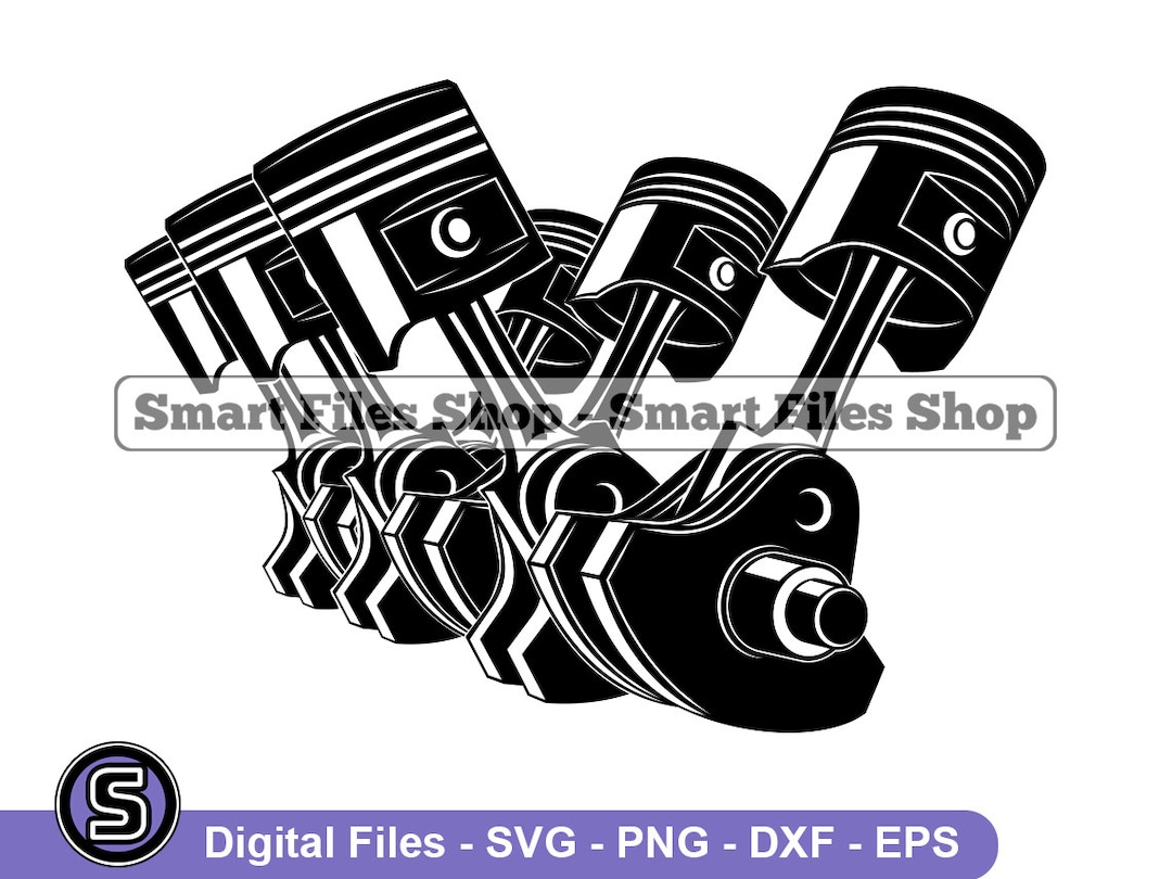 V6 Engine Pistons Svg, Mechanic Svg, Pistons Svg, V6 Engine Dxf, V6 ...