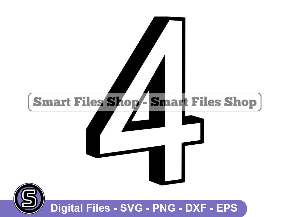 Number 4 in 3D Svg Number 4 Svg 3D Svg Age Svg Birthday - Etsy