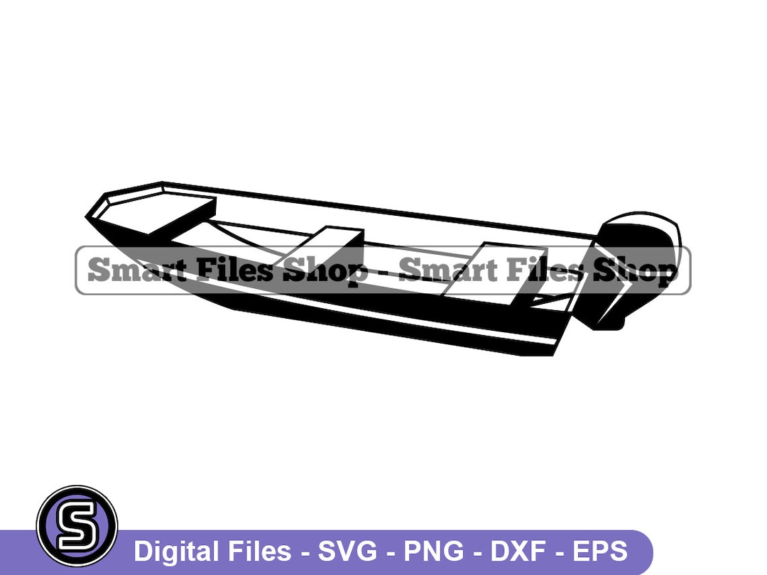 Jon Boat Svg, Motor Boat Svg, Boat Svg, Jon Boat Dxf, Jon Boat Png, Jon ...